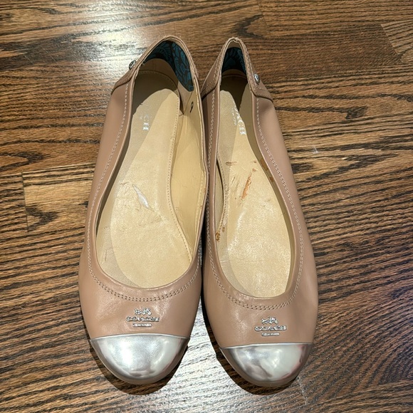 Coach | Shoes | Coach Ballet Flats Nude With Silver Toe Size 9b | Poshmark